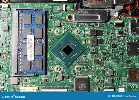 Closeup View At Laptop Motherboard And Components Editorial Stock Photo Image Of Conductor