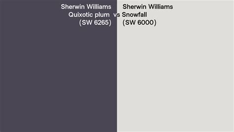 Sherwin Williams Quixotic Plum Vs Snowfall Side By Side Comparison