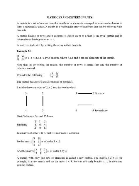 Determination Pdf Matrix Mathematics Determinant