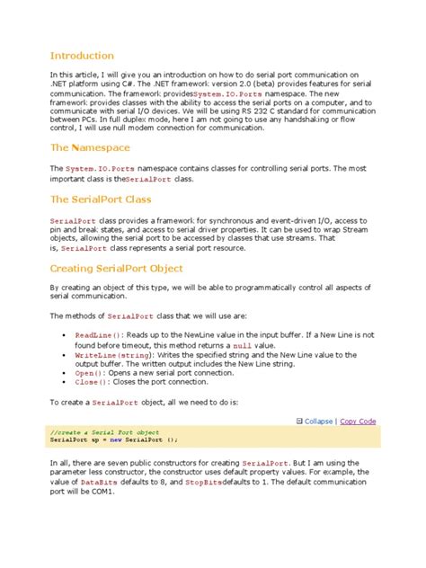 Introduction To Serial Port Communication In C An Overview Of