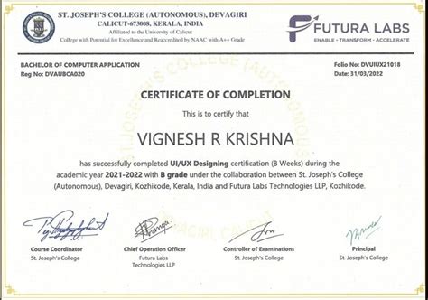 Vignesh R Krishna On Linkedin Successfully Completed Uiux Designing Certification During The