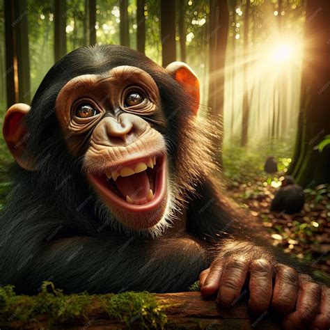 A Poster For A Monkey That Has The Sun Shining On It Premium Ai