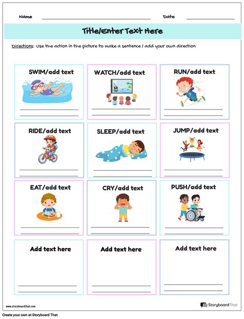 Storyboard That Free Vocabulary Worksheet Templates