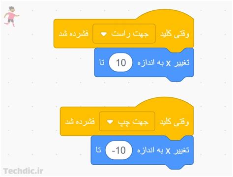 پروژه حرکت بازیکن به راست و چپ با فشردن کلید در اسکرچ تک دیک