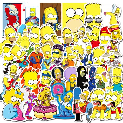 Simpsons Cartoon Vinyl Stickers Laptop Phone Bike Decals 24 Piece Set Etsy