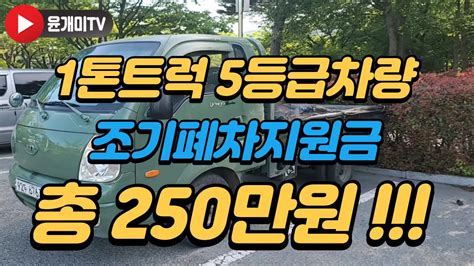 1톤트럭 조기폐차 총250만원 지급 Youtube