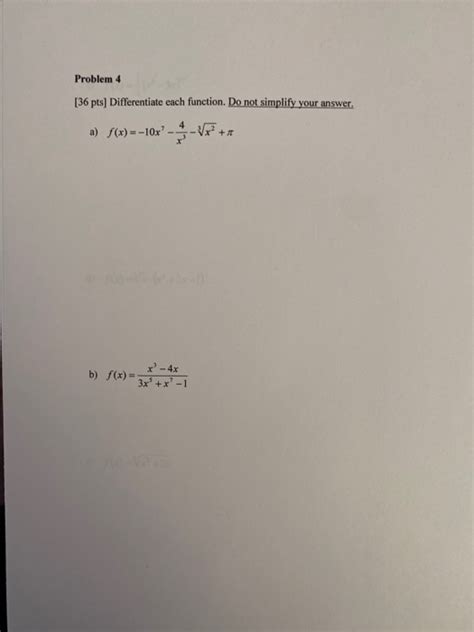 solved problem 4 [36 pts differentiate each function do