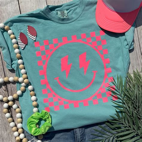 Mama Neon Pink Checkered Screen Print Heat Transfer