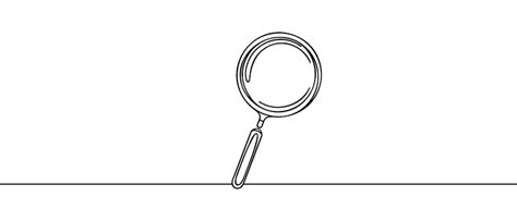 Premium Vector One Line Illustration Of Magnifying Glass Line Drawing