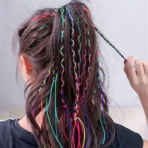 10pcs Braiding Hair Colored Strings Random Color Dirty Braid Hair Ties