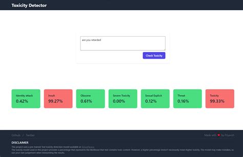GitHub Priyansh32 Toxicity Detector A Simple Web Interface To Test