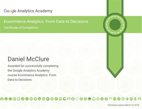 Certificate Ecommerce Analytics From Data To Decisions — Daniel Mcclure