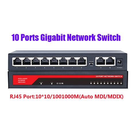 10 Port Switch Gigabit Network 10 100 1000mbps Rj4 Grandado