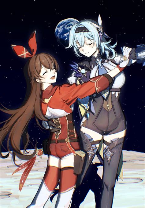 Eula Amber And Amber Genshin Impact Drawn By Nagikiho Danbooru