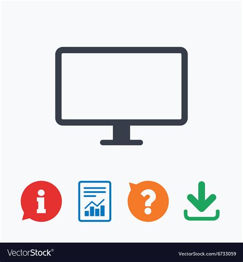 Computer Widescreen Monitor Sign Icon Royalty Free Vector