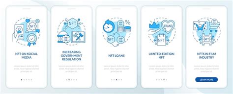 Premium Vector Promising Nft Trends Blue Onboarding Mobile App Screen