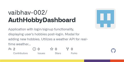 GitHub Vaibhav AuthHobbyDashboard Application With Login Signup Functionality Displaying