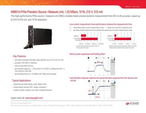 M9601a Pxie Precision Source Measure Unit Pdf Asset Page Keysight