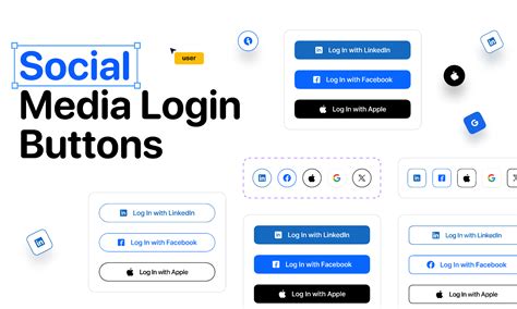 Social Media Login Buttons Figma