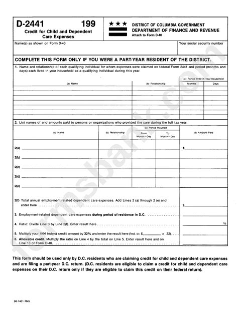 Irs Form 2441 Printable Printable Forms Free Online