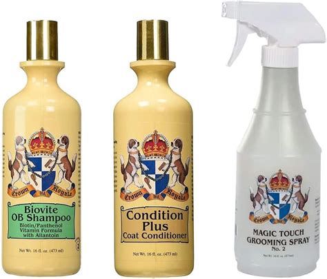 Amazon.com: Crown Royale Dog Grooming Bundle 16 oz - Biovite Shampoo No ...