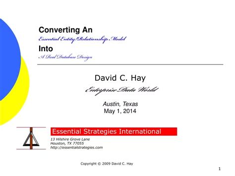 Ppt Converting Entityrelationship Model To Real Database Design