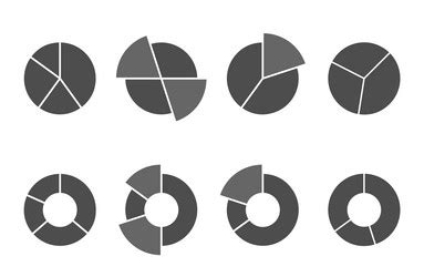 Circle Pie Chart Infographic Diagram Set Vector Image