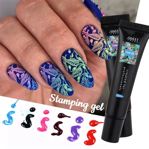 Черный гель-лак для стемпинга Sweet Trend 8 мл | AliExpress