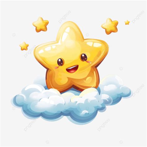 구름 위에 떠 있는 만화 별 만화 스타 하늘 구름 Png 일러스트 및 이미지 에 대한 무료 다운로드 Pngtree