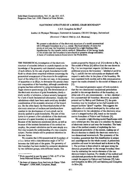 Pdf Electronic Structure Of A Model Grain Boundary Dokumentips