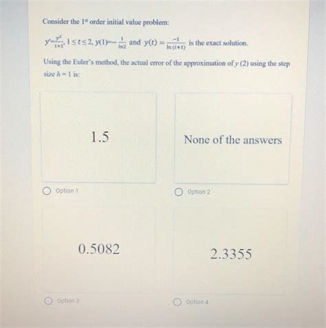 solved consider the 1st order initial value problem yists