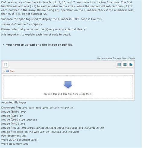 Solved Define An Array Of Numbers In Javascript 510 ﻿and