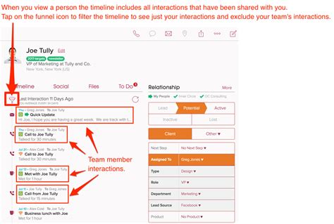 How Do I Filter A Timeline To Show Only My Interactions Cloze Help Center