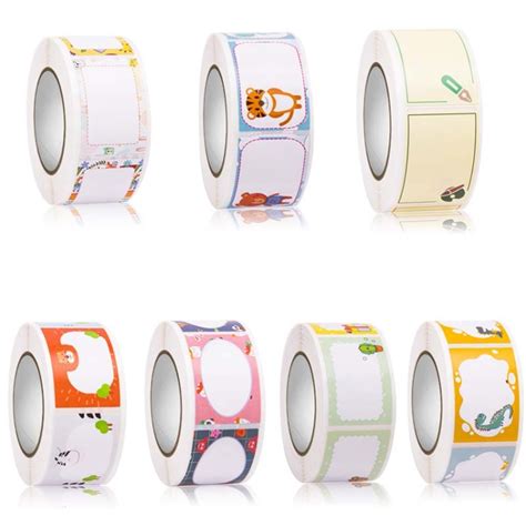 5 롤 귀여운 만화 어린이 자기 접착제 필기 수업 이름 레이블 스티커 크기 25x37cm Ha109