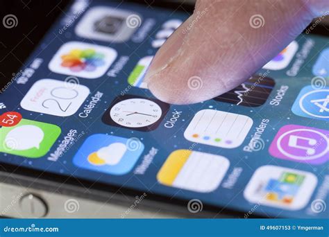 Close Up View Of Clicking The Interface Of IOS On Editorial Stock Photo Image Of Iphone Apps