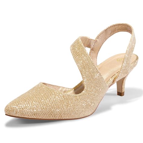Bocca Womens Heel Pumps Gold 2 Inch Slingback Dress Shoes 11m