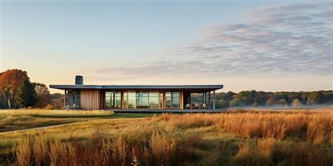 Premium Ai Image Ai Generated Ai Generative Nature Outdoor Lonely Minimal Wooden House On Field