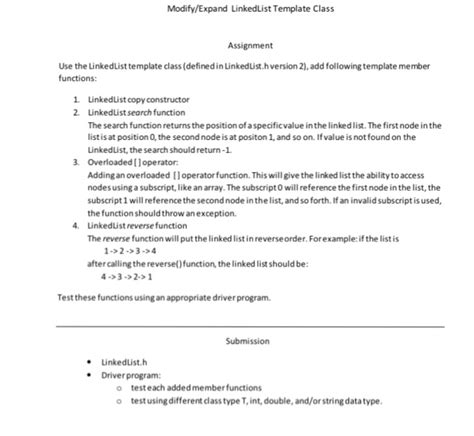 solved modify expand linkedlist template class assignment