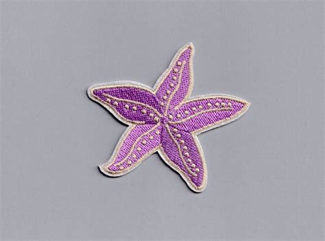 Embroidered Starfish Patch Applique Iron On Sea Creature Patches Etsy