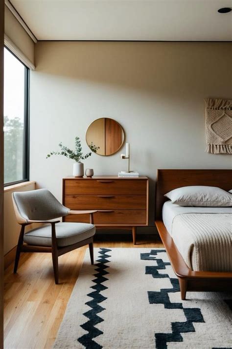 Warm Mid Century Modern Bedroom Cozy Elegance In Timeless Design