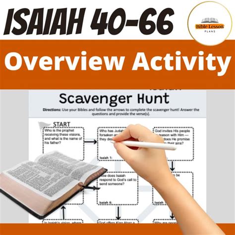 Isaiah Overview Bible Activity Scavenger Hunt Chapters 40 66 Tpt