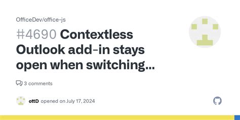 Contextless Outlook Add In Stays Open When Switching From Mail To A