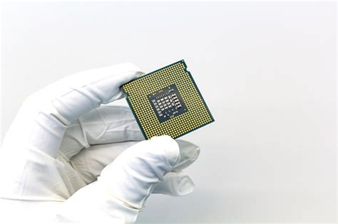 Cpu 컴퓨터 프로세서 마이크로칩을 들고 흰색 장갑에 손 Cpu에 대한 스톡 사진 및 기타 이미지 Cpu 과학 데이터