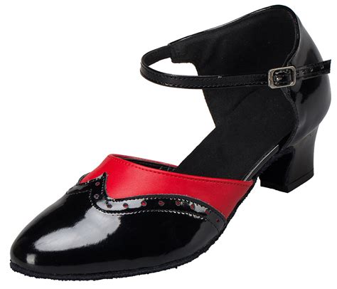 Womens Latin Dance Shoes Low Heel Ballroom Dance Shoes 5cm Block Heel