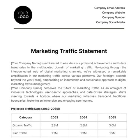 Free Marketing Traffic Statement Template To Edit Online
