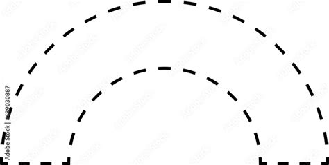 Dash Line Shapes Dashed Outline Design Of Border For Basic Geometric