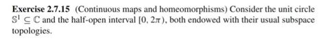 Solved Exercise 2715 Continuous Maps And Homeomorphisms