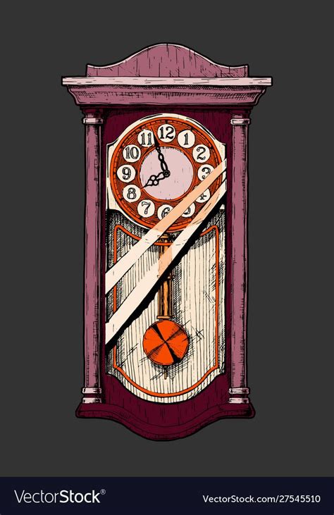 an old fashioned clock with two knives in the front and on the back as well as