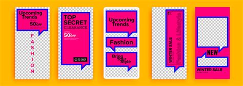 소셜 네트워크 이야기 벡터 일러스트 레이 션에 대 한 최신 유행 편집 템플릿 소셜 미디어에 대 한 디자인 배경입니다 Brand Name Online Messaging