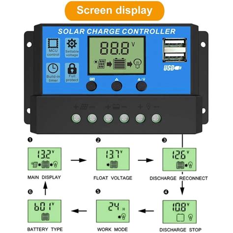 30a Intelligent Lcd Solar Controller With Usb Output Port